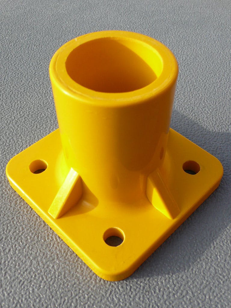 Global Walkway HR001-Y GRP Handrail Base Yellow - GRP