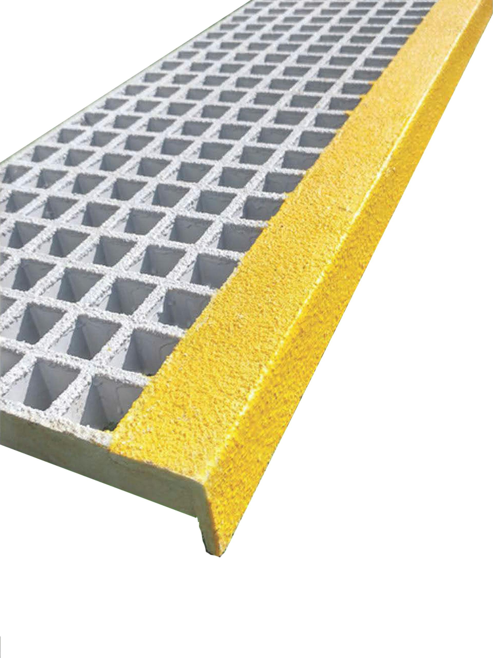 Global Walkway 38mm Thick 'Type I' GRP Grating Tread Profile Grey 7035